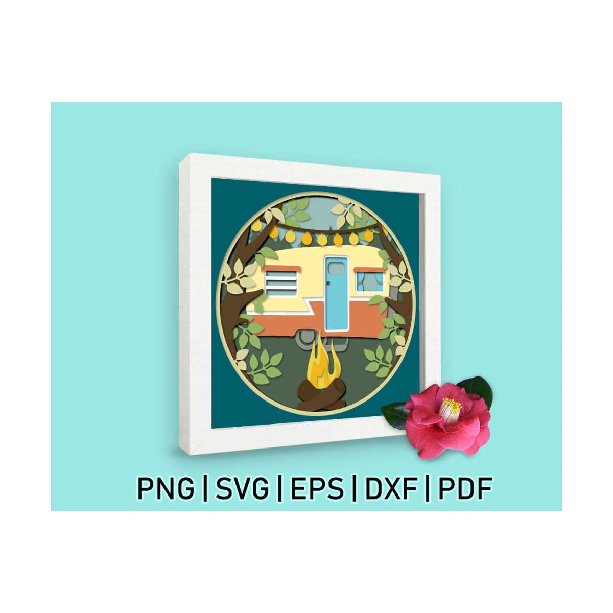 3D Vintage Camper Svg, Camping Shadow Box Svg, Vintage Campe | Inspire ...