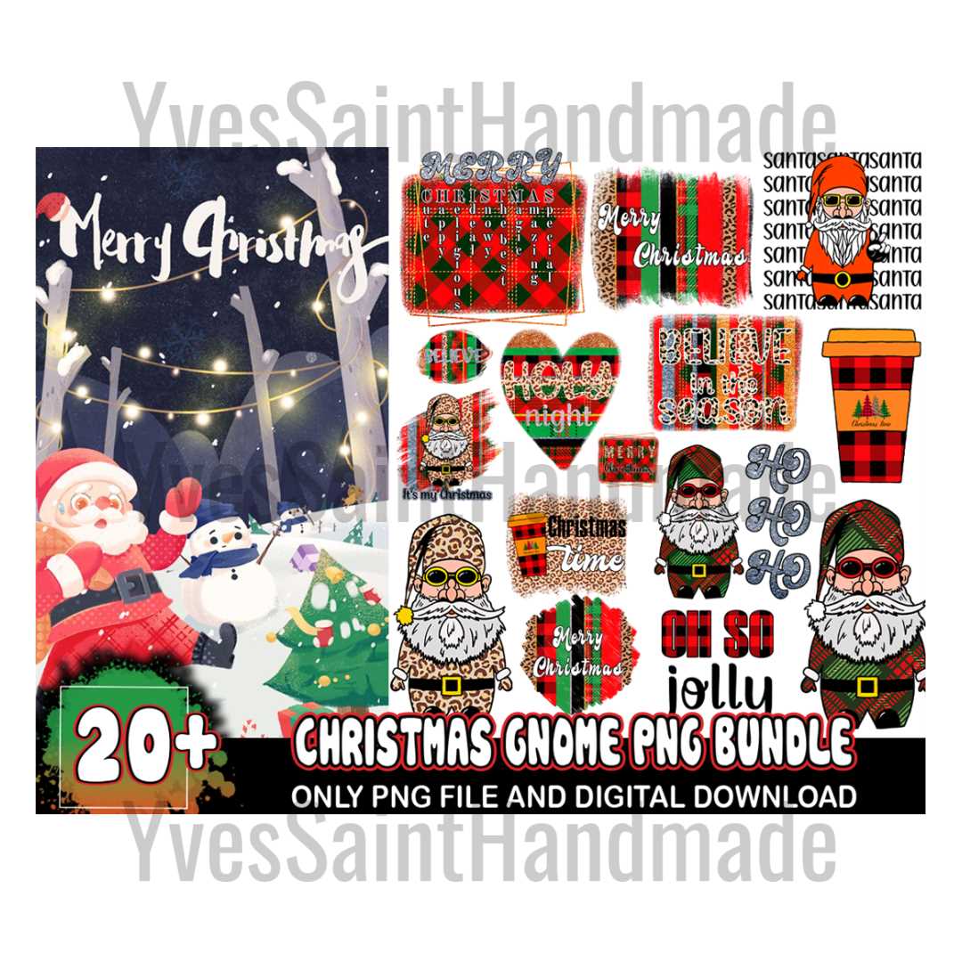 20 Designs Christmas Gnome Png Bundle, Christmas Png, Gnome - Inspire ...