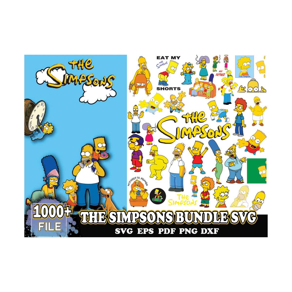 1000 Files The Simpsons Bundle Svg, Cartoon Svg | Inspire Uplift