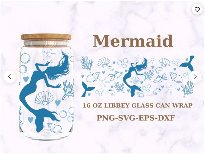 Mermaid 16 Oz Libbey Glass Can Wrap Svg, Mermaid Beer Glass - Inspire ...