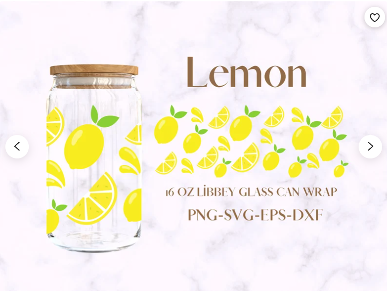 Lemon 16 Oz Libbey Glasss Can Wrap Svg, Lemonade Beer Can Wr - Inspire ...