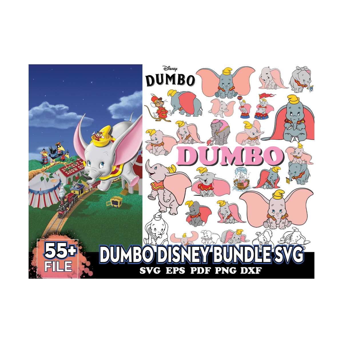 55 Dumbo Disney Bundle Svg, Disney Svg, Dumbo Svg | Inspire Uplift