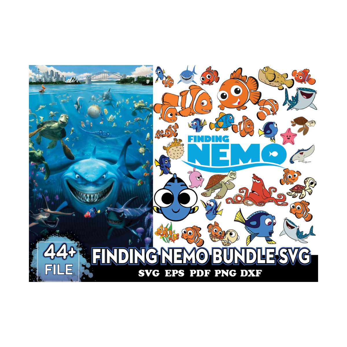 44 Files Finding Nemo Bundle Svg, Cartoon Fish Svg | Inspire Uplift