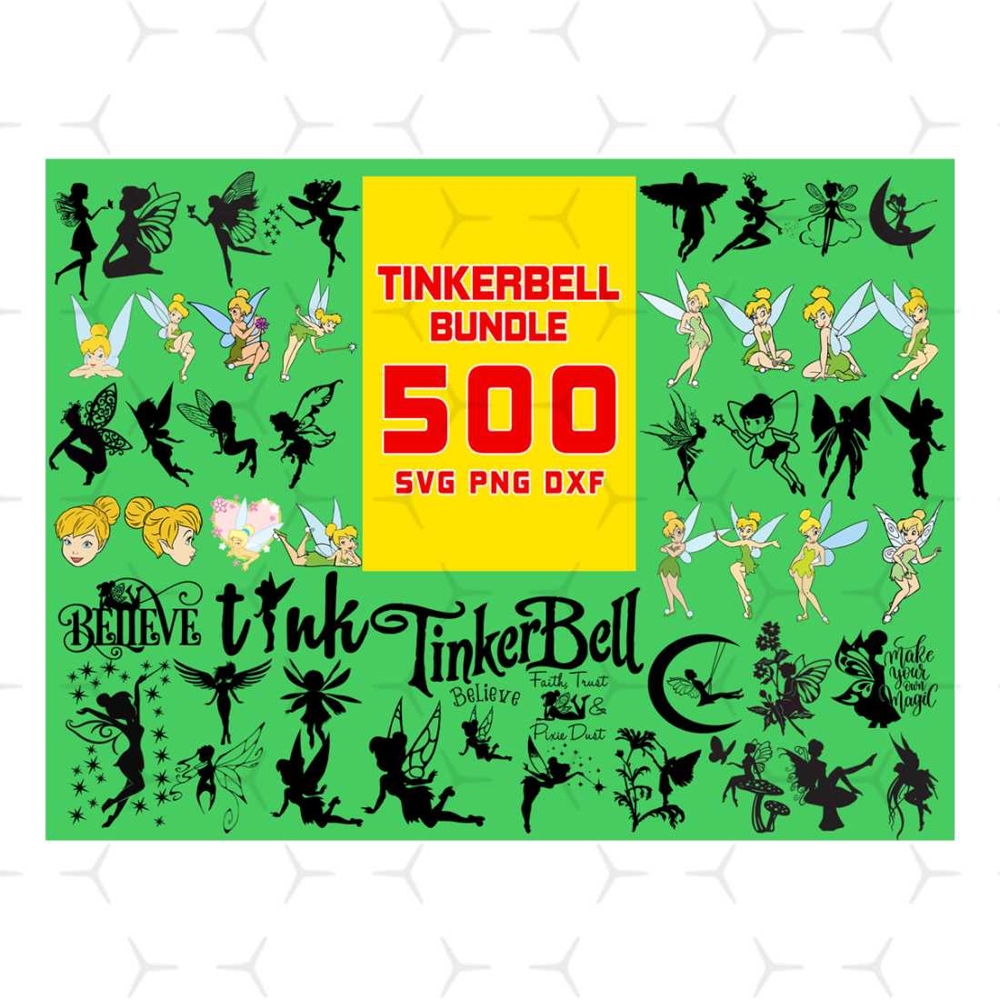 500 Files Tinkerbell Bundle Svg, Disney Svg, Tinkerbell Svg, | Inspire ...