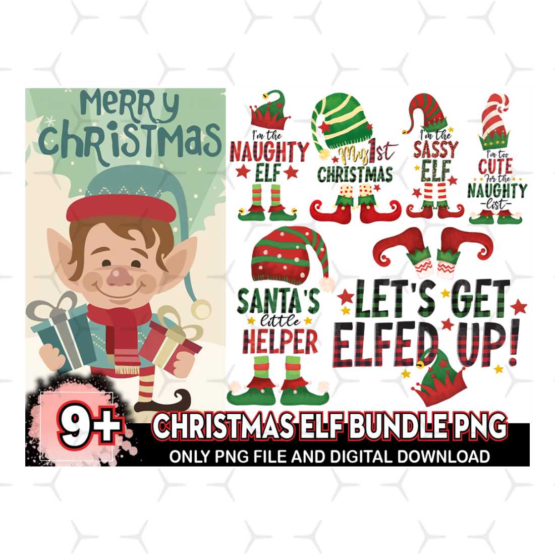 9 Designs Christmas Elf Bundle Png, Christmas Png, Elf Png, | Inspire ...