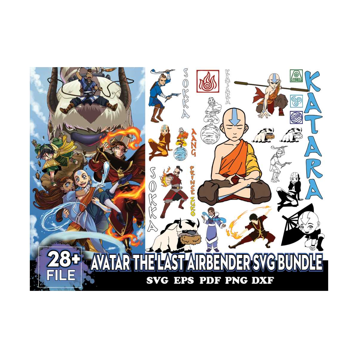 Avatar The Last Airbender Svg Bundle, Aang Svg, Avatar Svg | Inspire Uplift