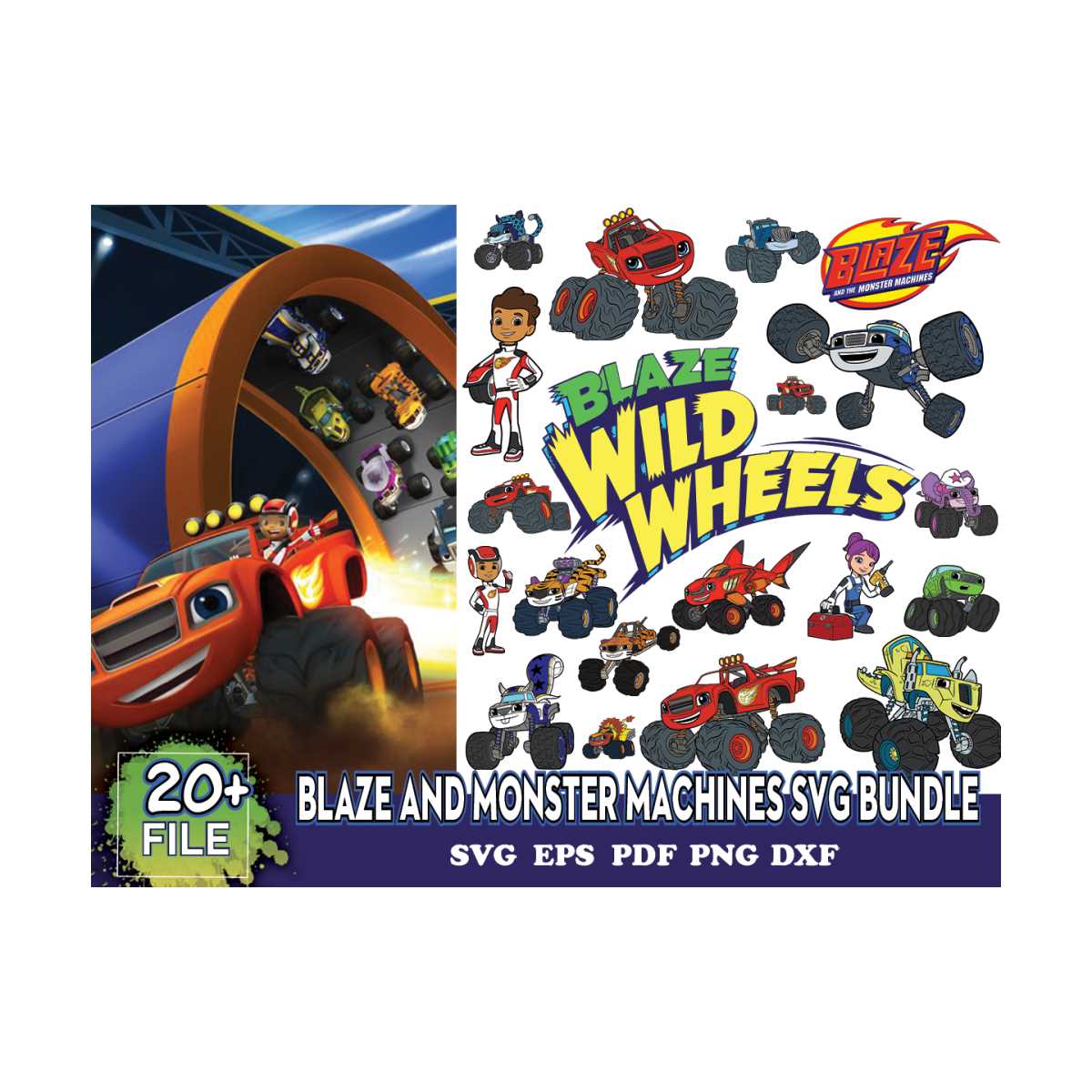 20 Blaze And Monster Machines Svg Bundle, Wild Wheels Svg | Inspire Uplift