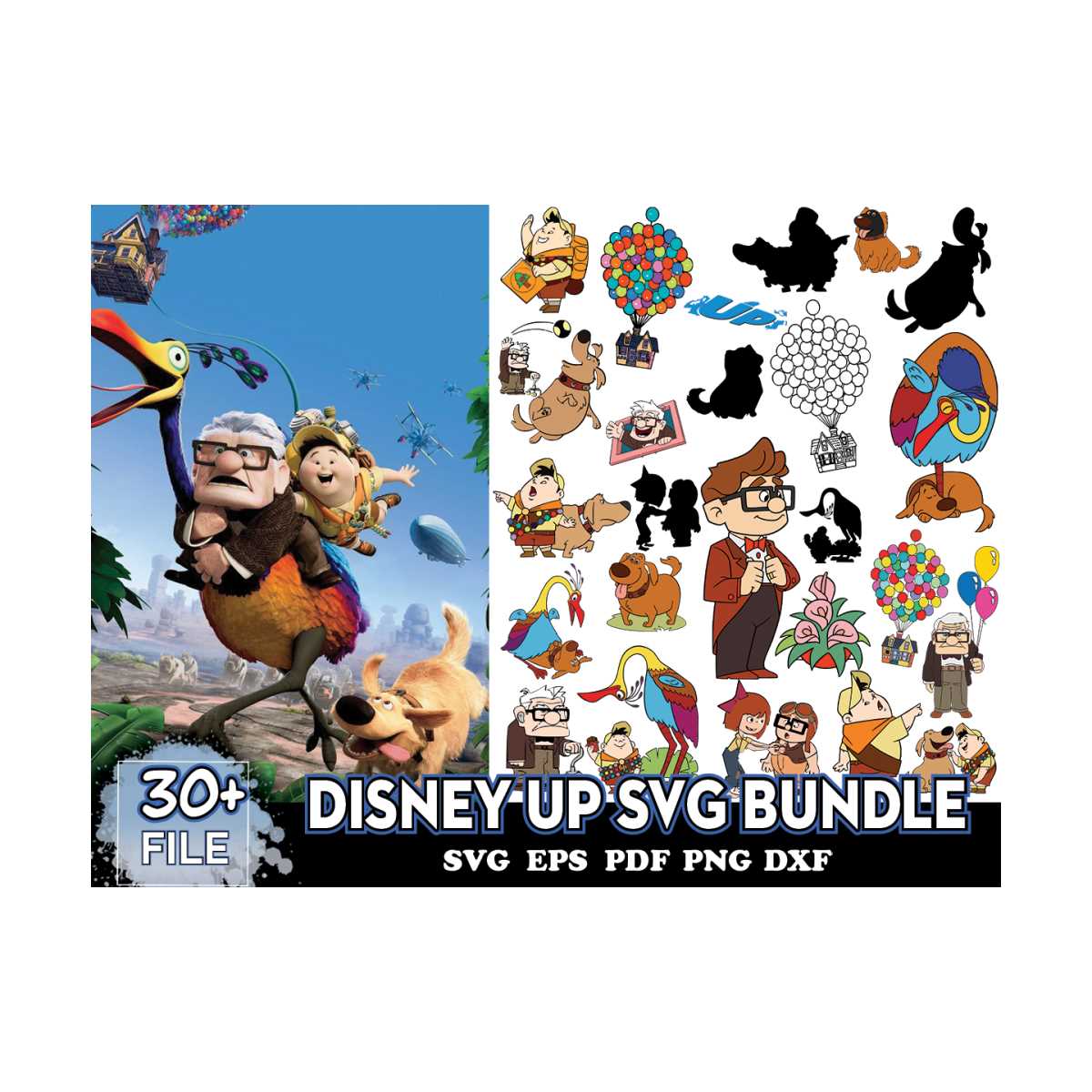 30 Files Disney Up Svg Bundle, Cartoon Svg, Grandpa Svg | Inspire Uplift