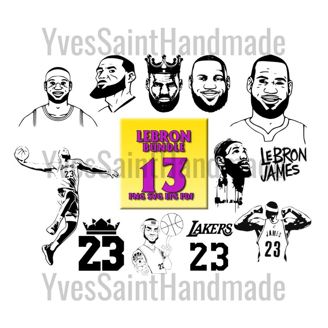 13 Files Lebron James Bundle Svg, Sport Svg, Lebron James Sv - Inspire ...
