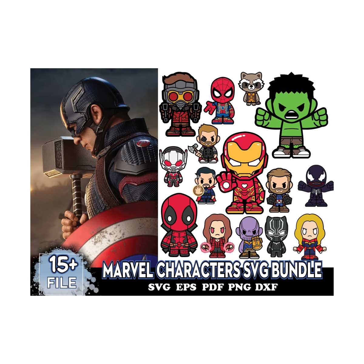 15 Files Marvel Characters Svg Bundle, Bundle Iron Man | Inspire Uplift