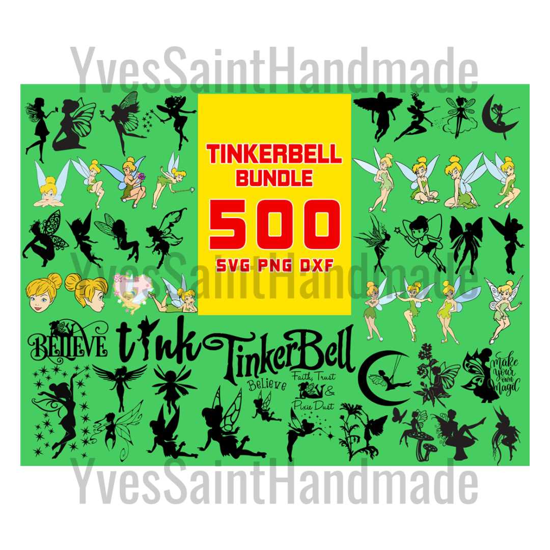 500 Files Tinkerbell Bundle Svg, Disney Svg, Tinkerbell Svg, - Inspire ...