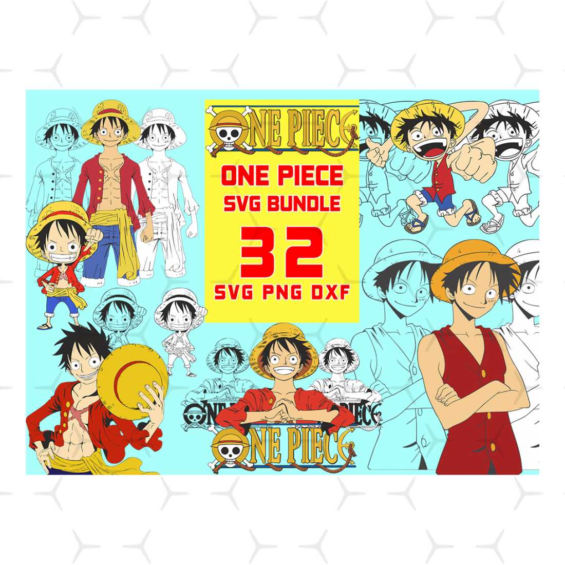 32 Files One Piece Svg Bundle, Cartoon Svg, Anime Svg, One P | Inspire ...