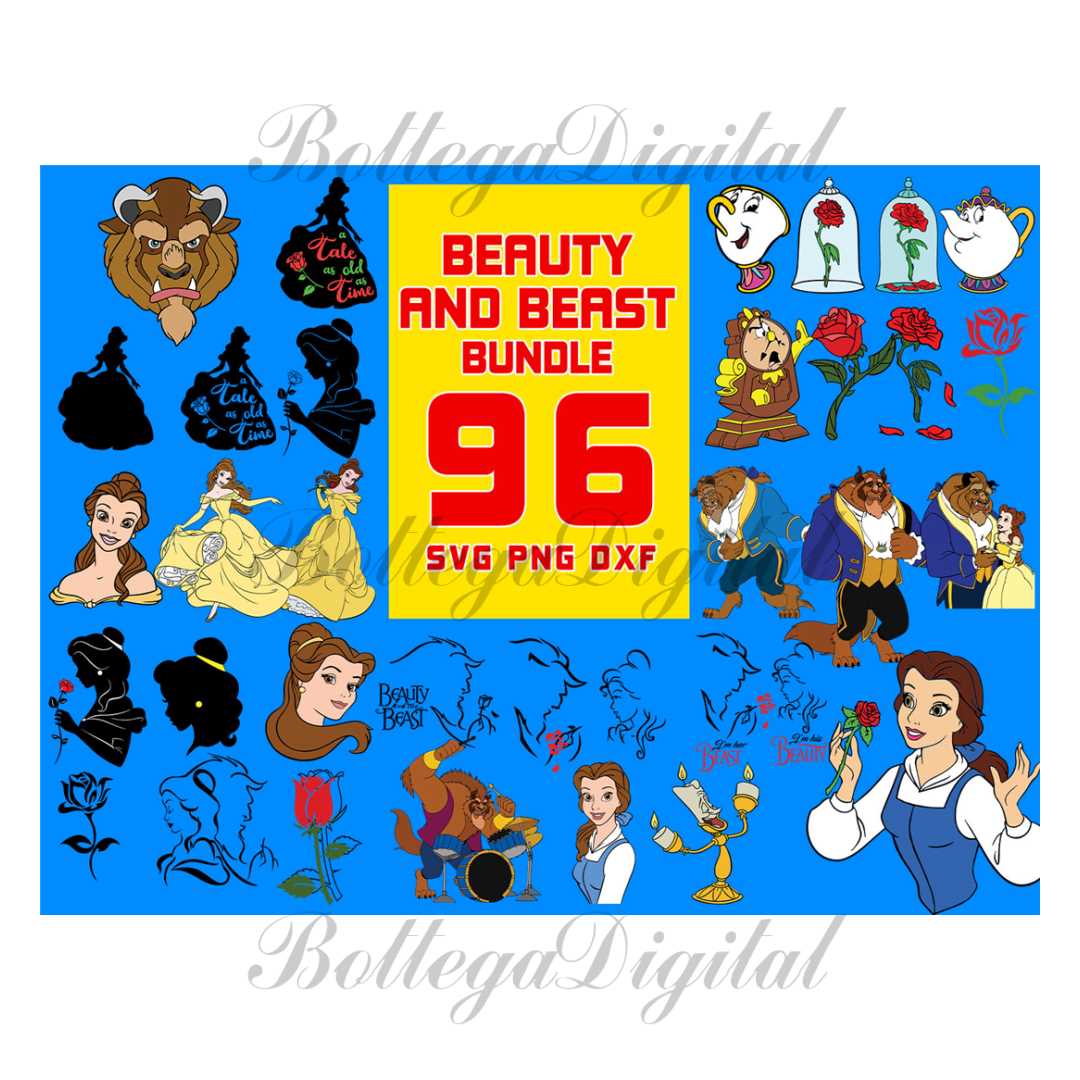 96 Files Beauty And The Beast Bundle Svg, Disney Svg, Cartoo | Inspire ...