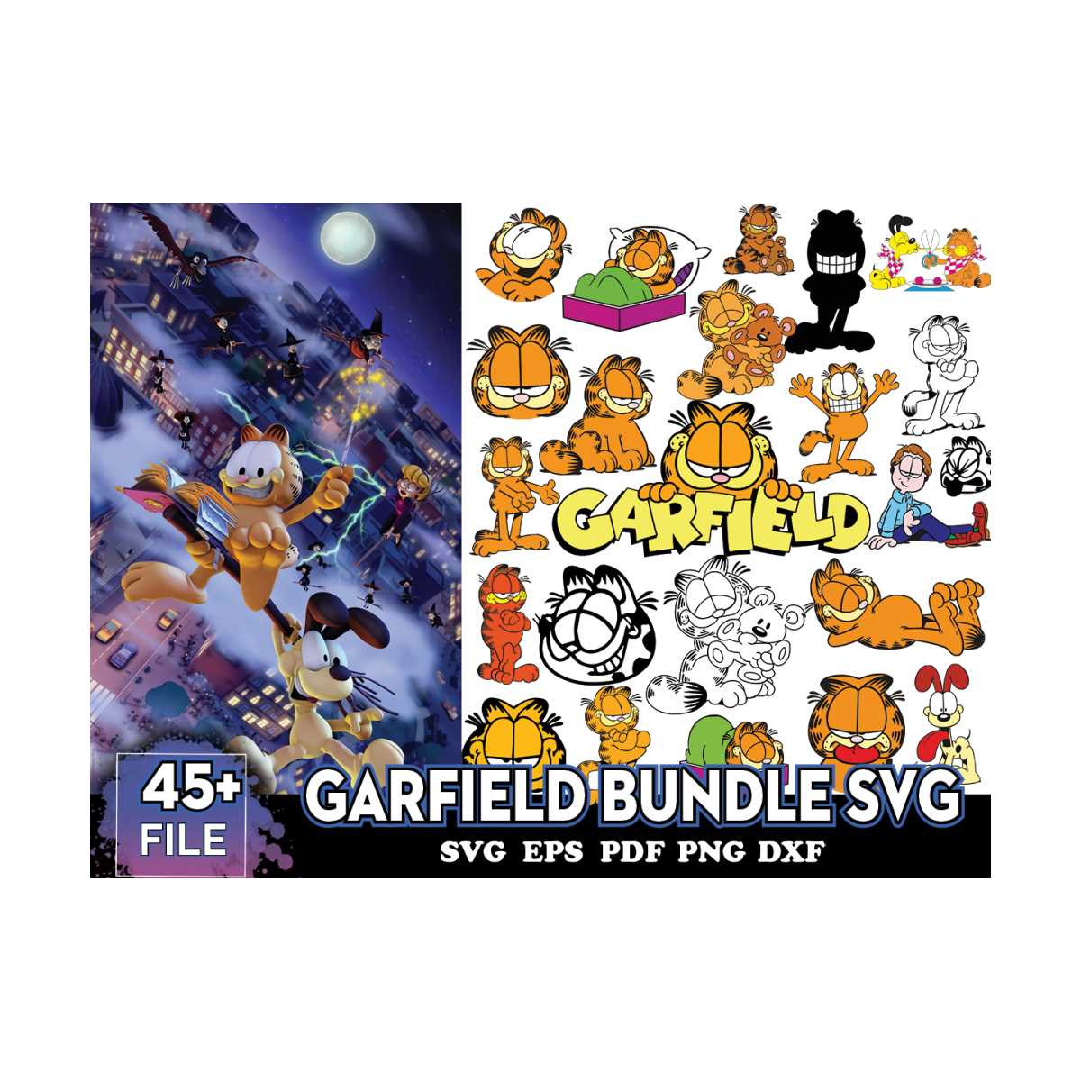 45 Files Garfield Bundle Svg, Garfield Svg, Cartoon Svg | Inspire Uplift