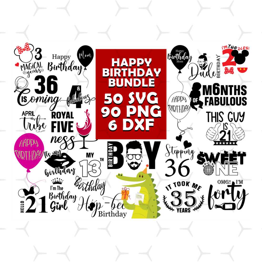 Happy Birthday Bundle Svg, Birthday Svg, New Age Svg, Sweet | Inspire ...
