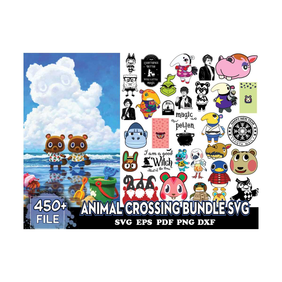 450 Files Animal Crossing Bundle Svg, Animal Cartoon Svg - Inspire Uplift
