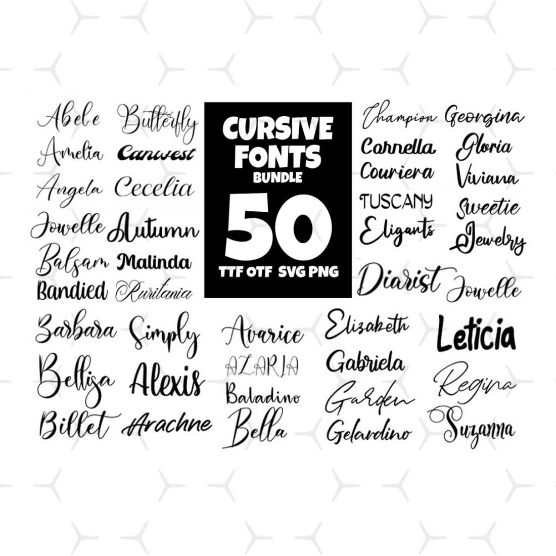 50 Files Cursive Fonts Bundle, Trending Svg, Font Bundle Svg | Inspire ...