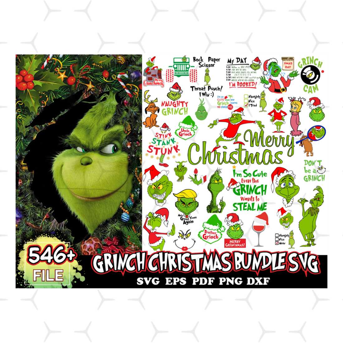 546 Grinch Christmas Svg Bundle, Christmas Svg, Grinch Svg, | Inspire Uplift