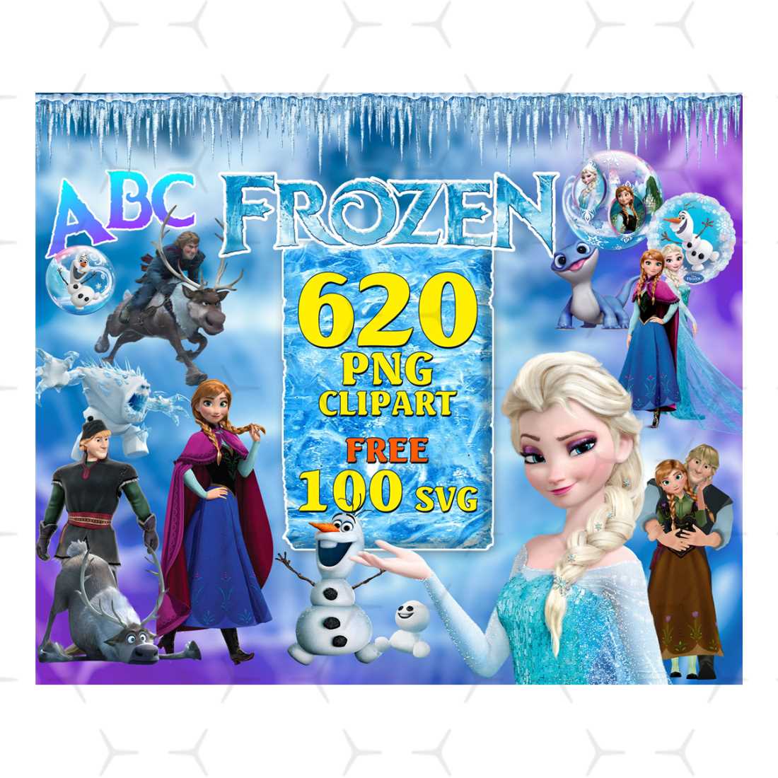 620 Frozen Clipart Bundle, Clipart Frozen Png, Elsa Olaf Ann | Inspire ...