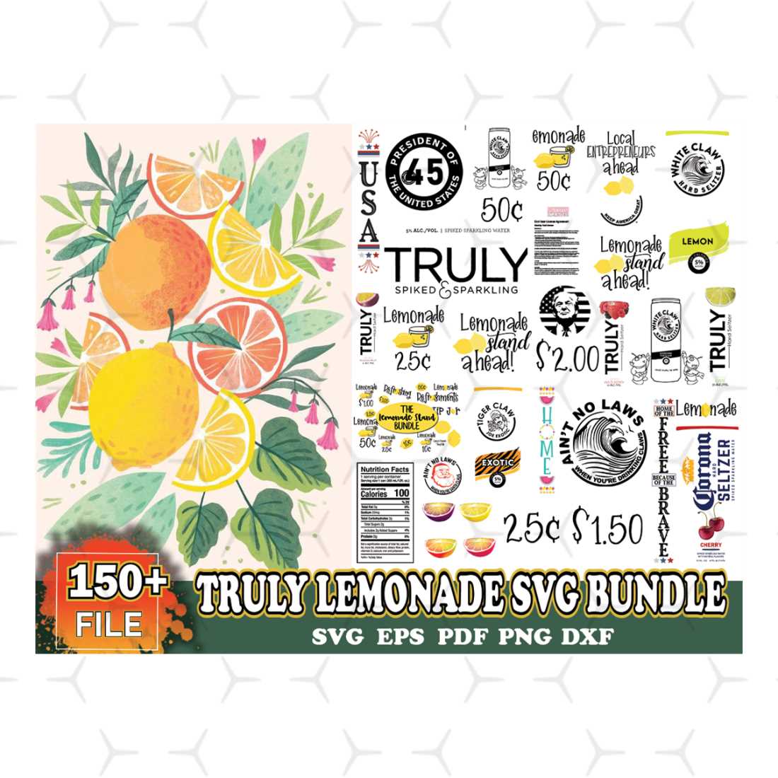 150 Truly Lemonade Bundle, Trending Svg, Truly Lemonade - Inspire Uplift