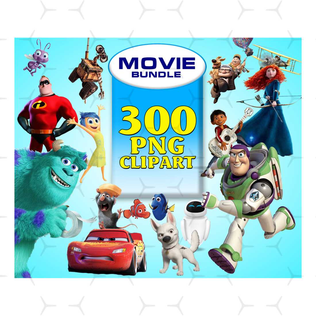 300 Movie Bundle Clipart, Coco Cars, Toy Story Merida, Movie | Inspire ...