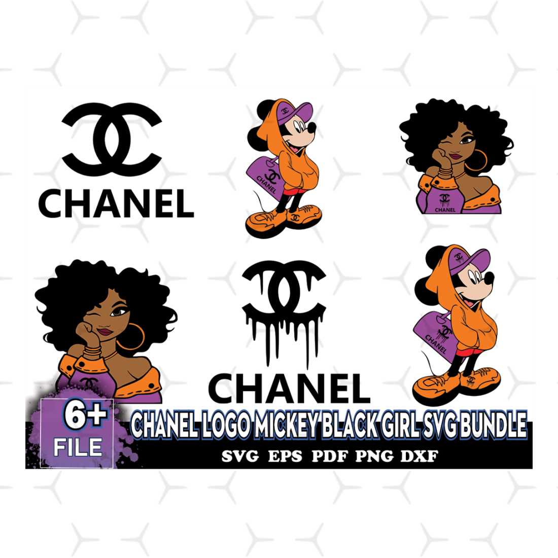 Chanel Logo Mickey Black Girl Svg Bundle, Chanel Svg - Inspire Uplift