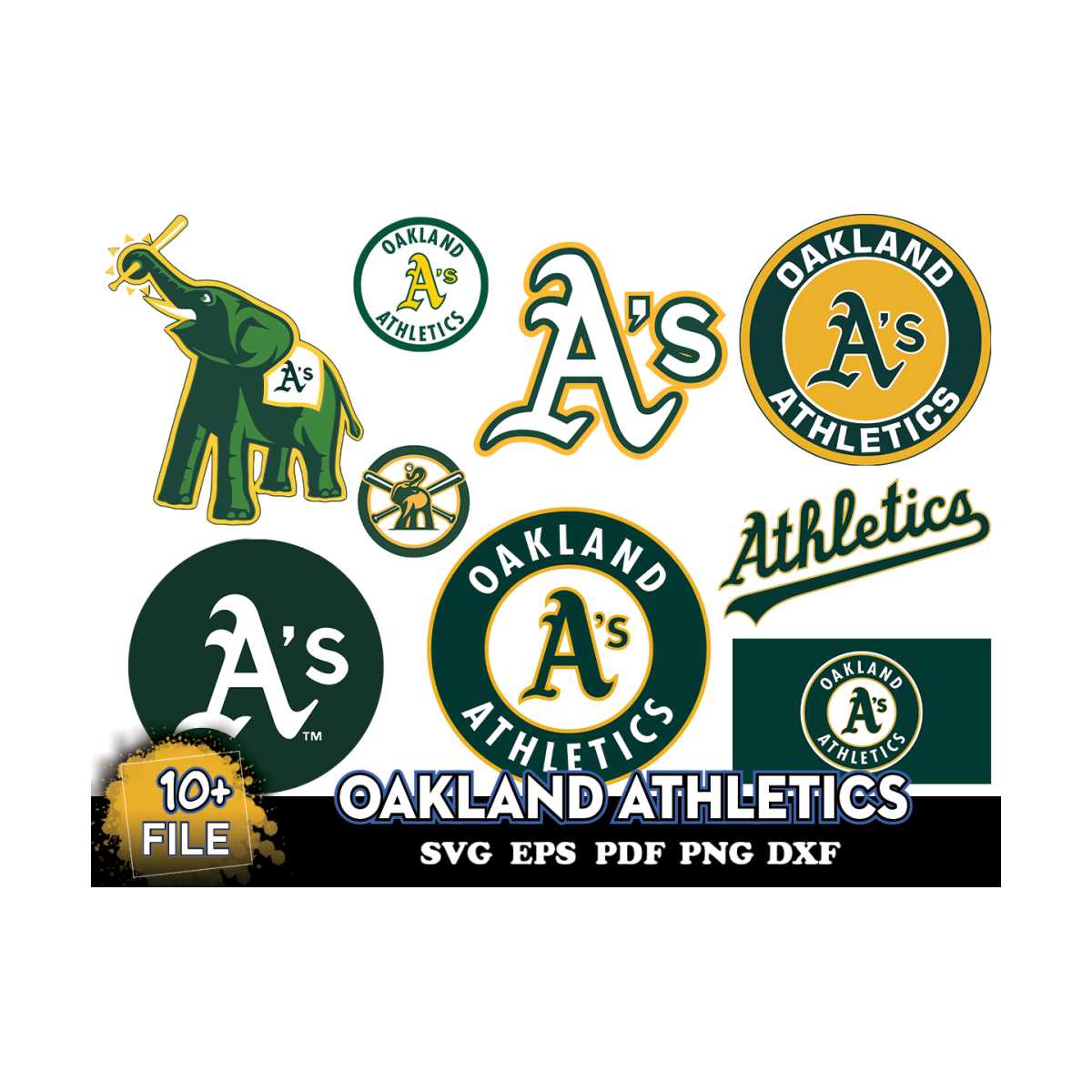 10 FILE Oakland Athletics Svg Bundle | Inspire Uplift