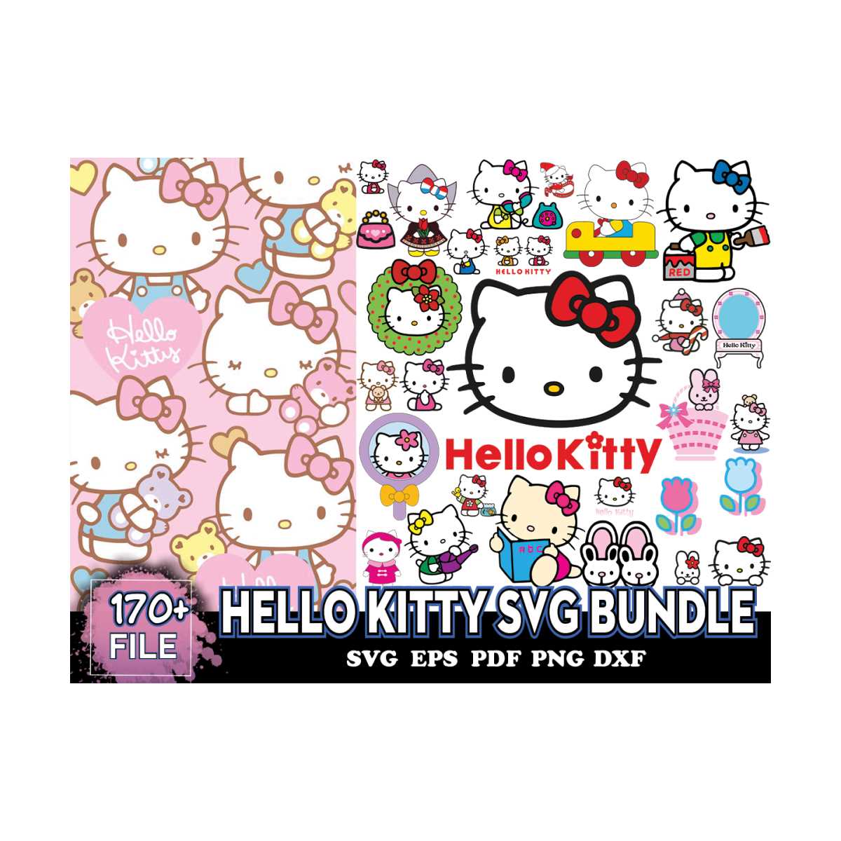 Hello Kitty Svg Bundle, Cat Svg, Cartoon Kitty Svg | Inspire Uplift