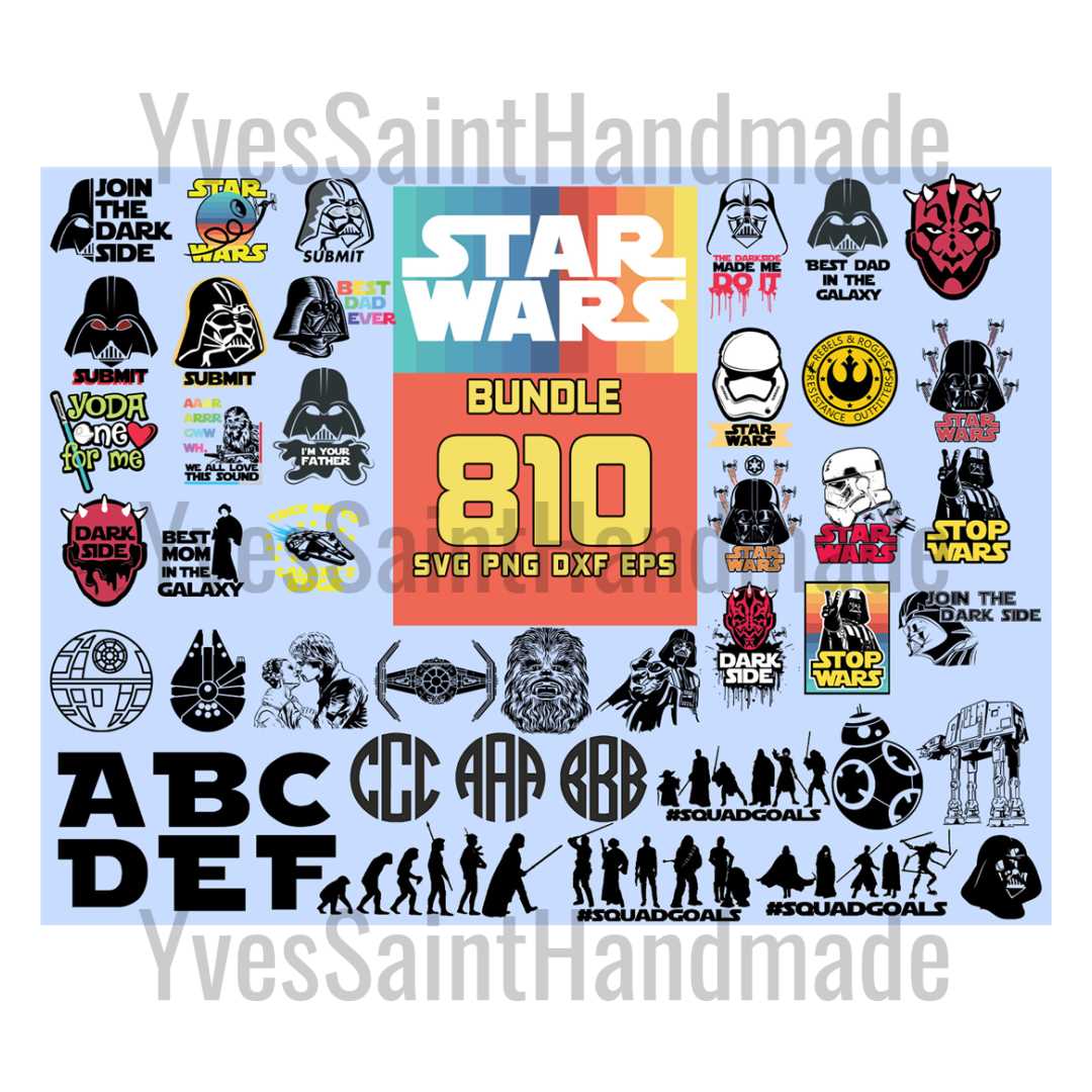 810 Files Star Wars Bundle Svg, Star Wars Svg, Star Wars Bun - Inspire ...