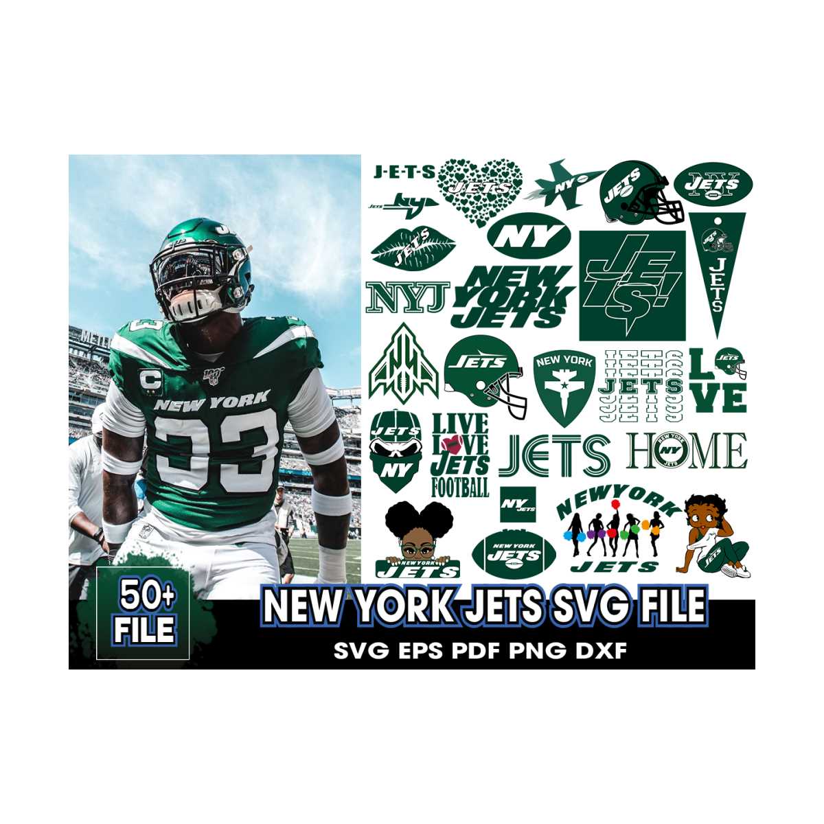 New York Jets SVG file, Jets logo SVG Files Bundle, Nfl Team | Inspire ...