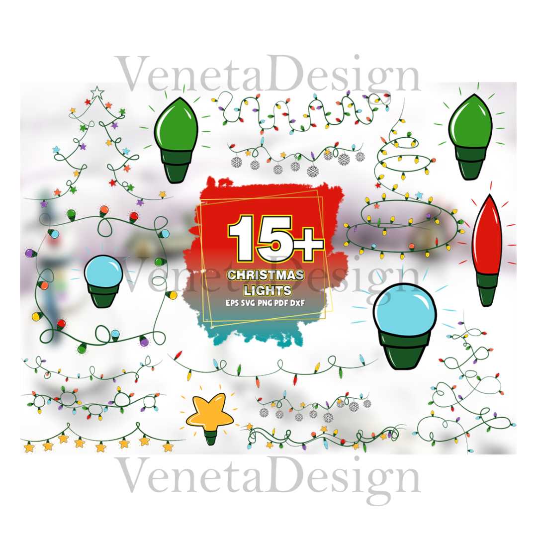 15 Files Christmas Lights Bundle Svg Sublimation, Christmas | Inspire ...