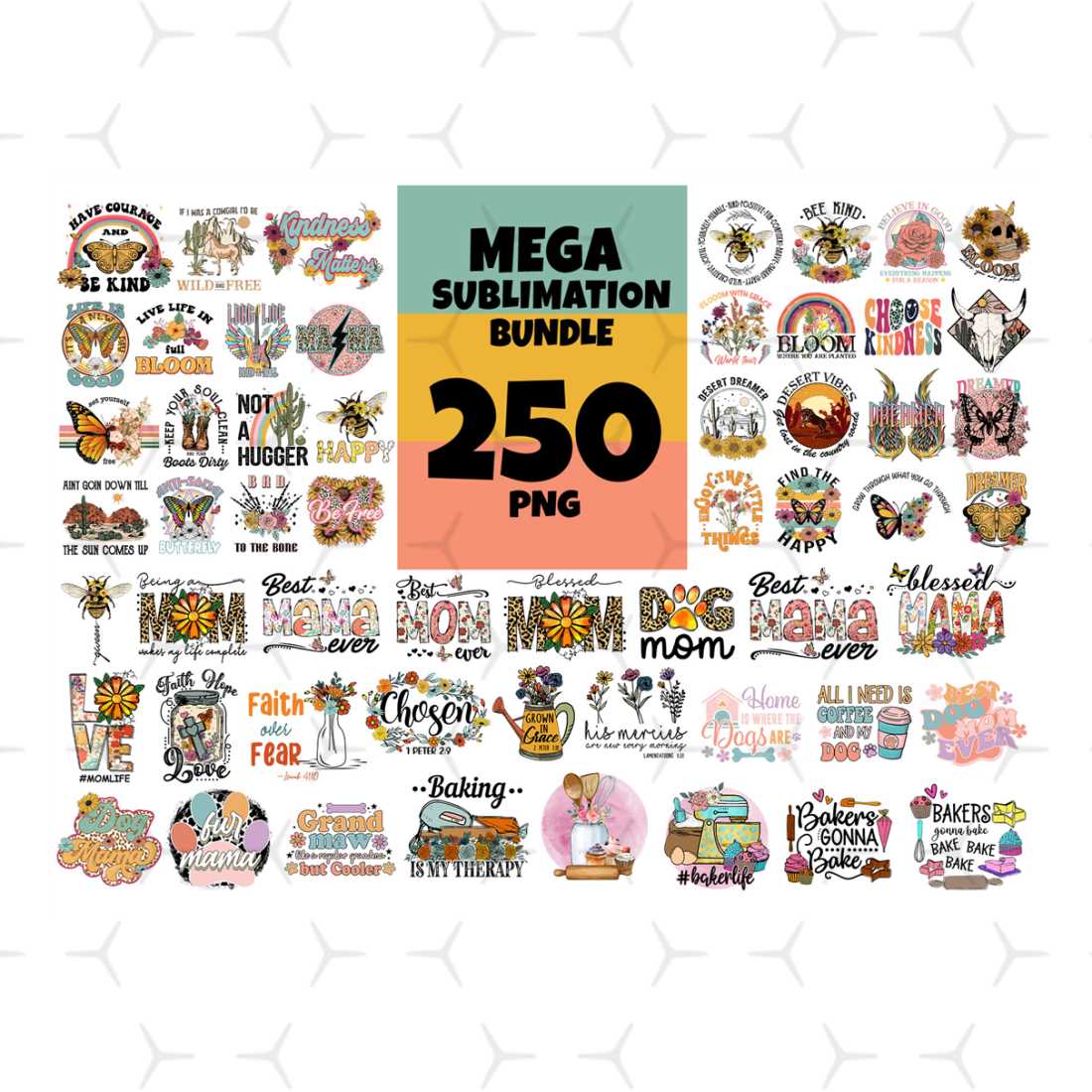 250 Files Mega Sublimation Bundle, Trending Png, Vintage Png | Inspire ...
