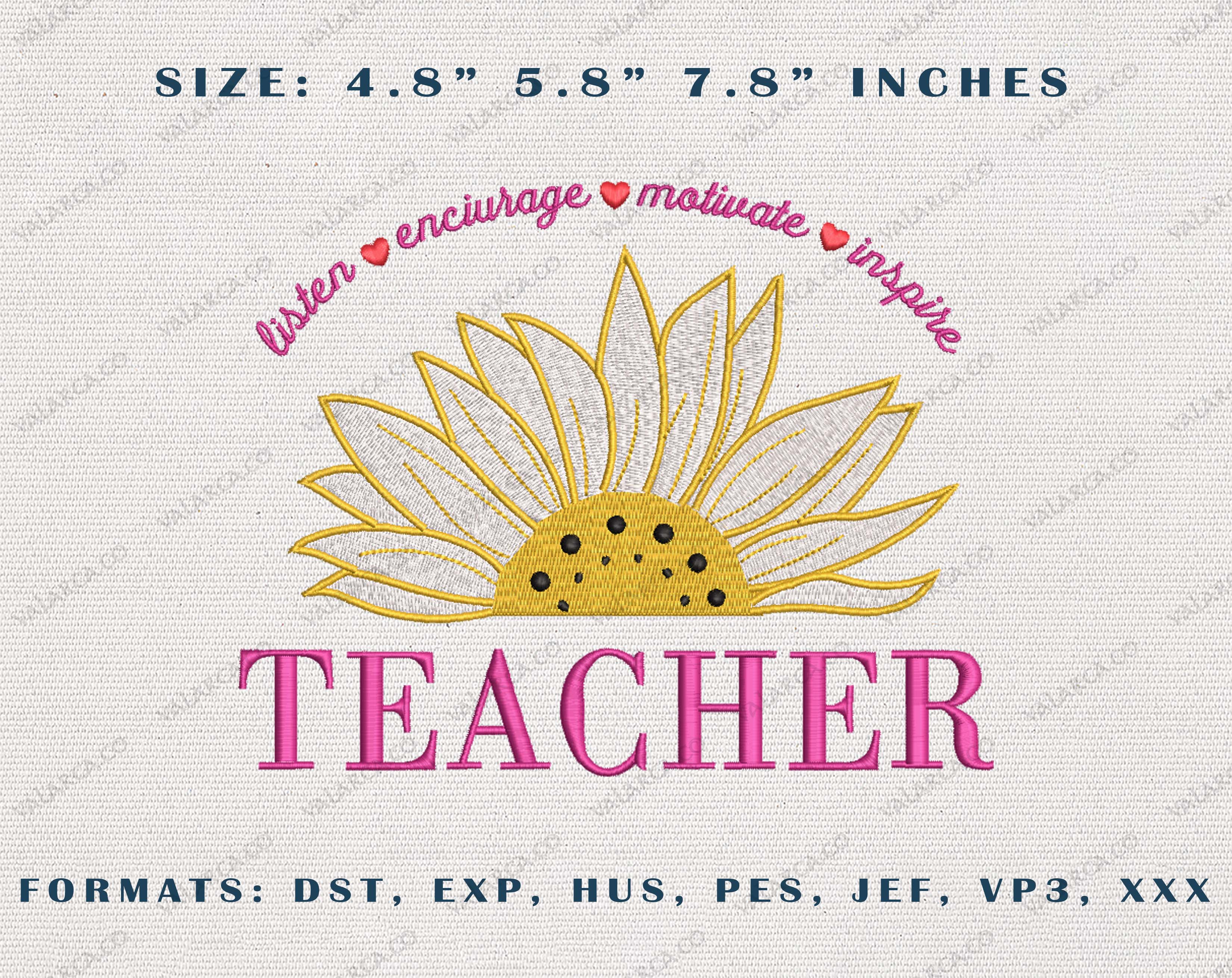 Teacher Embroidery Designs, Back To School Embroidery Design - Inspire ...