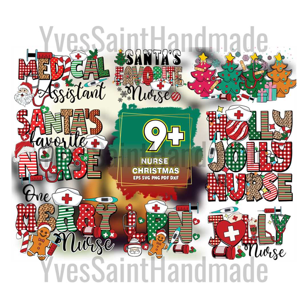 Nurse Christmas SVG Bundle Sublimation, Christmas Svg, Nurse - Inspire ...
