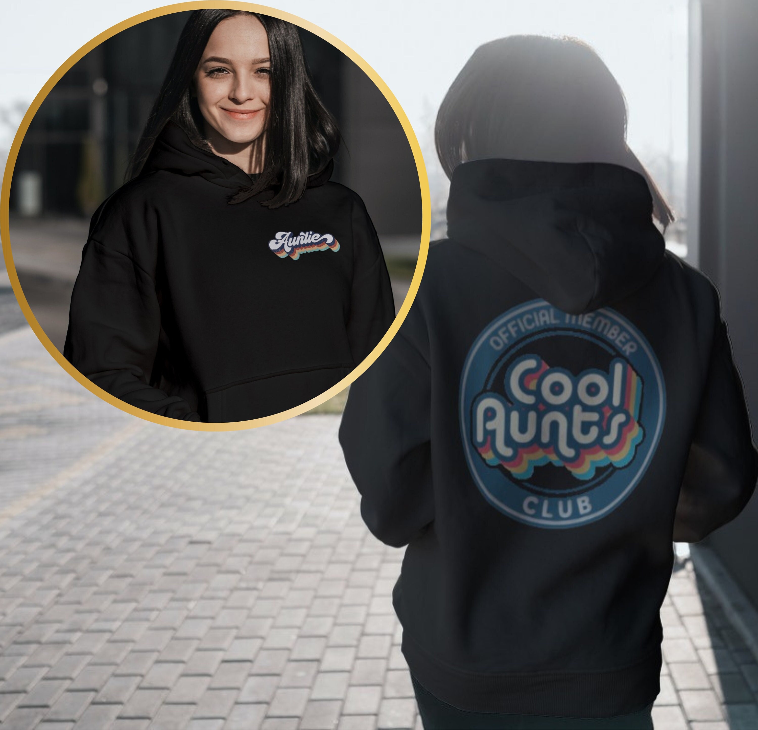 Official Member Cool Aunts Club Hoodie with Front and Back P | Inspire ...