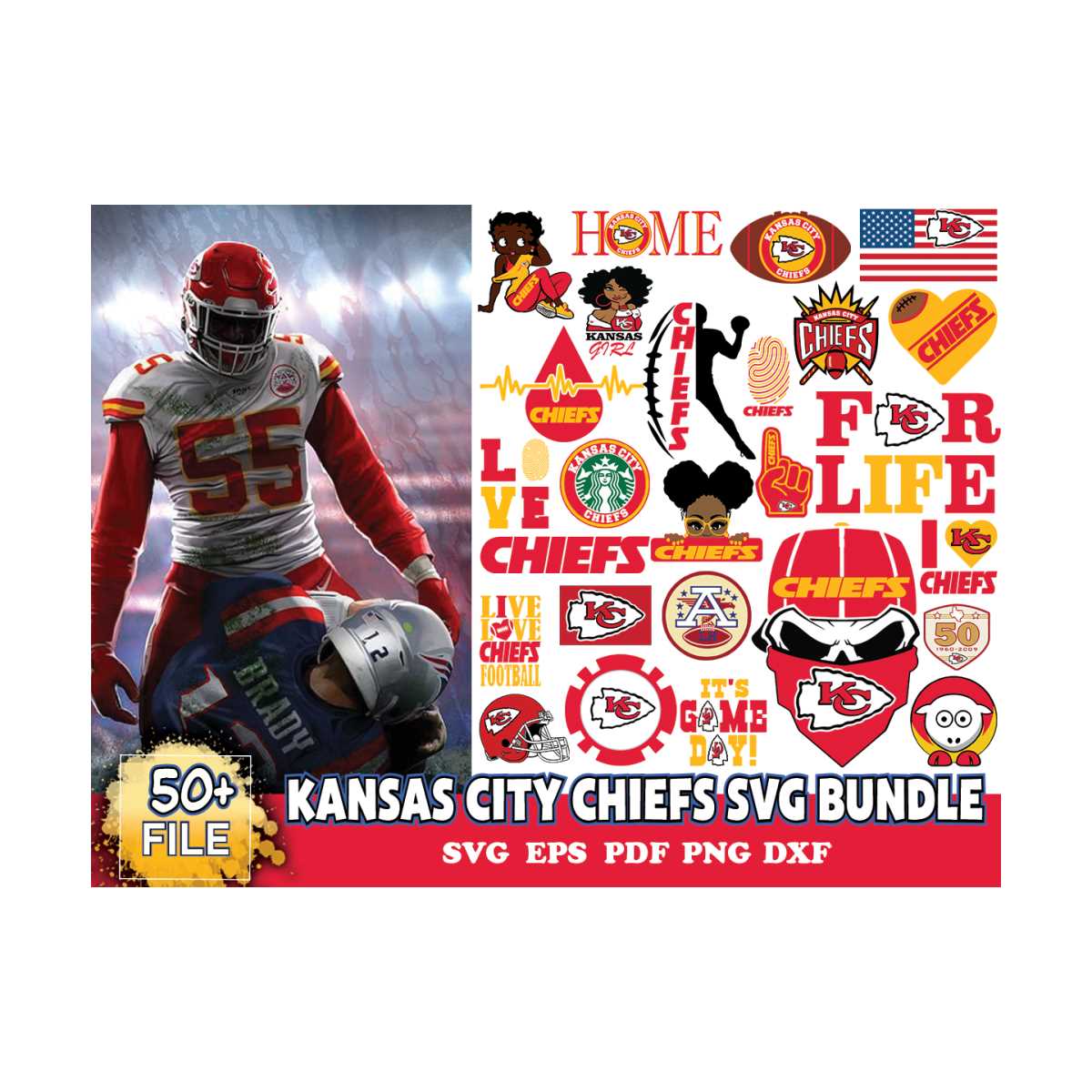 Kansas City Chiefs Svg Bundle, Chiefs Logo Svg, NFL Svg, Foo | Inspire ...