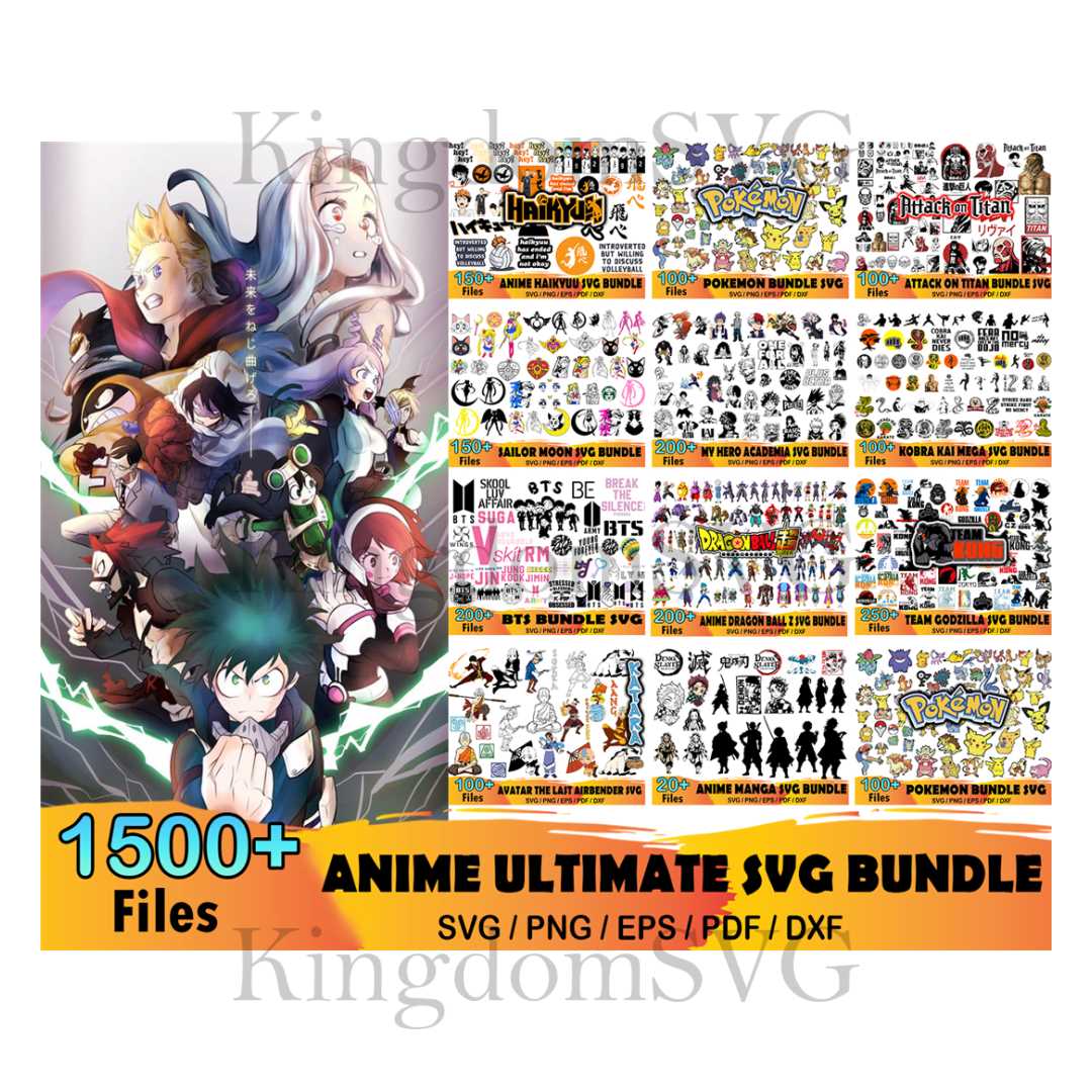 1500 Anime Ultimate Svg Bundle, Demon Slayer Svg, Pokemon Sv - Inspire ...