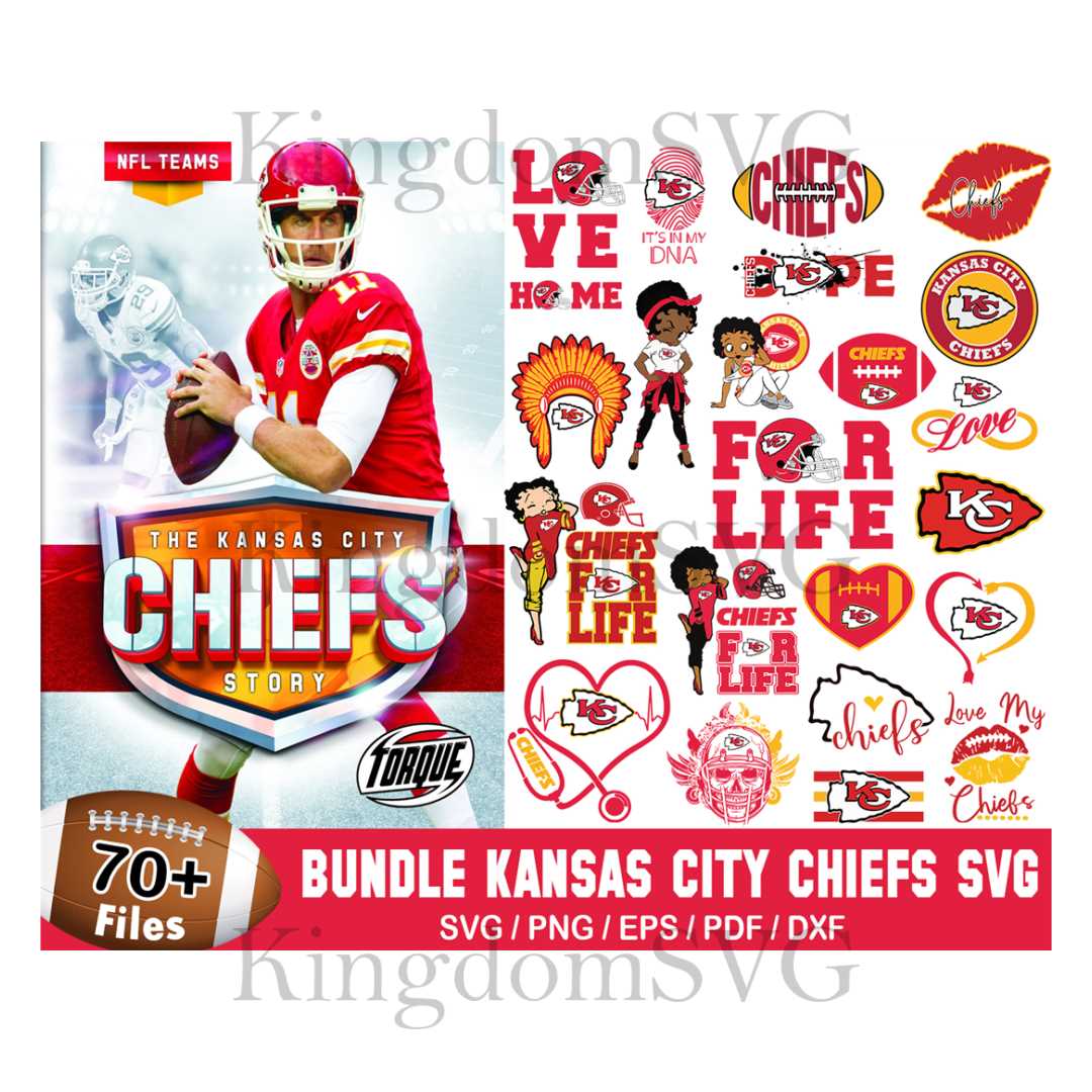 70 Designs Kansas City Chiefs Football Svg Bundle, Chiefs Lo - Inspire ...