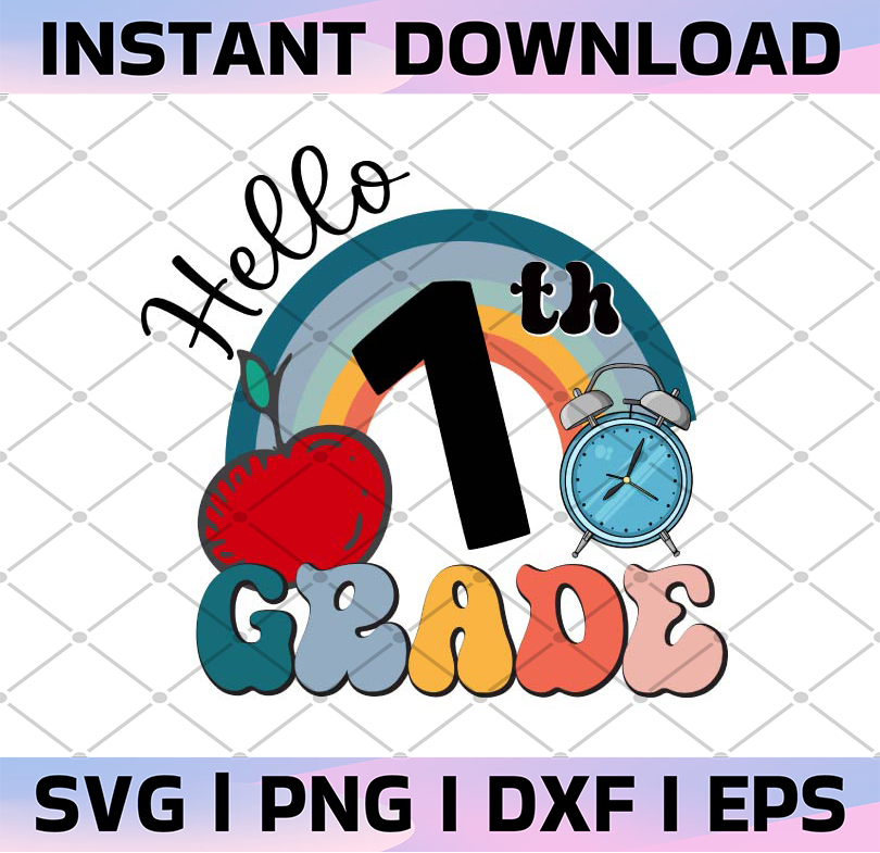 Hello First Grade Svg, First day of School Svg, Hello 1st Gr | Inspire ...
