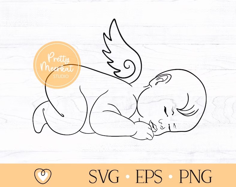 Baby Angel svg, Baby loss memorial svg, png files - Inspire Uplift