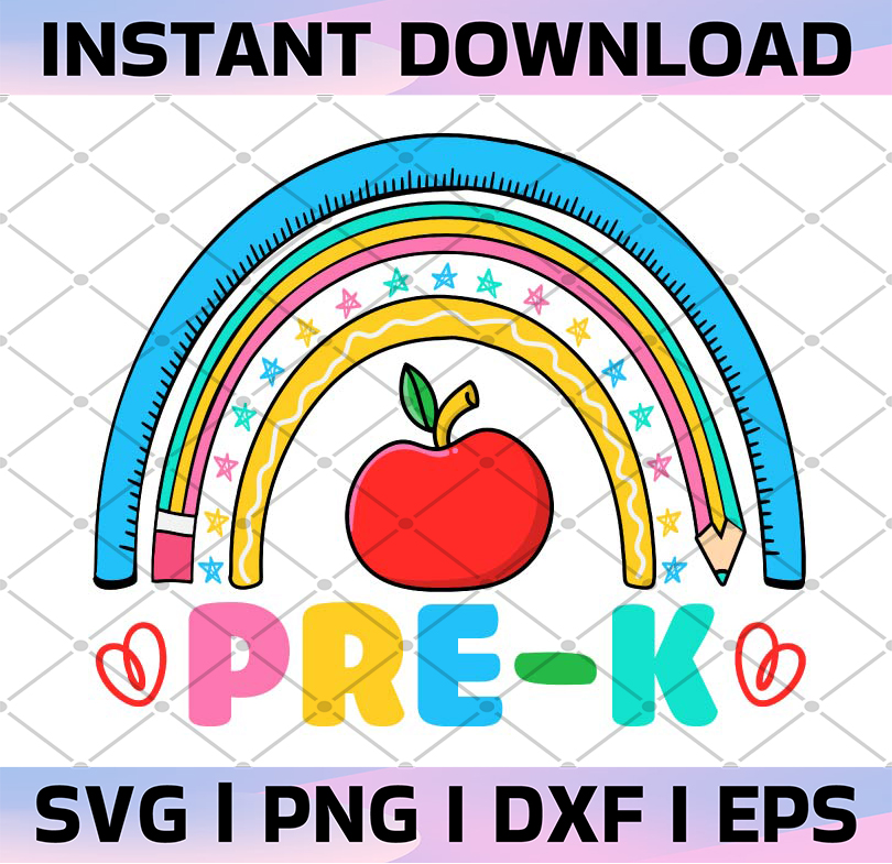 Pre-K Rainbow SVG, Preschool SVG, School SVG, Digital Downlo | Inspire ...