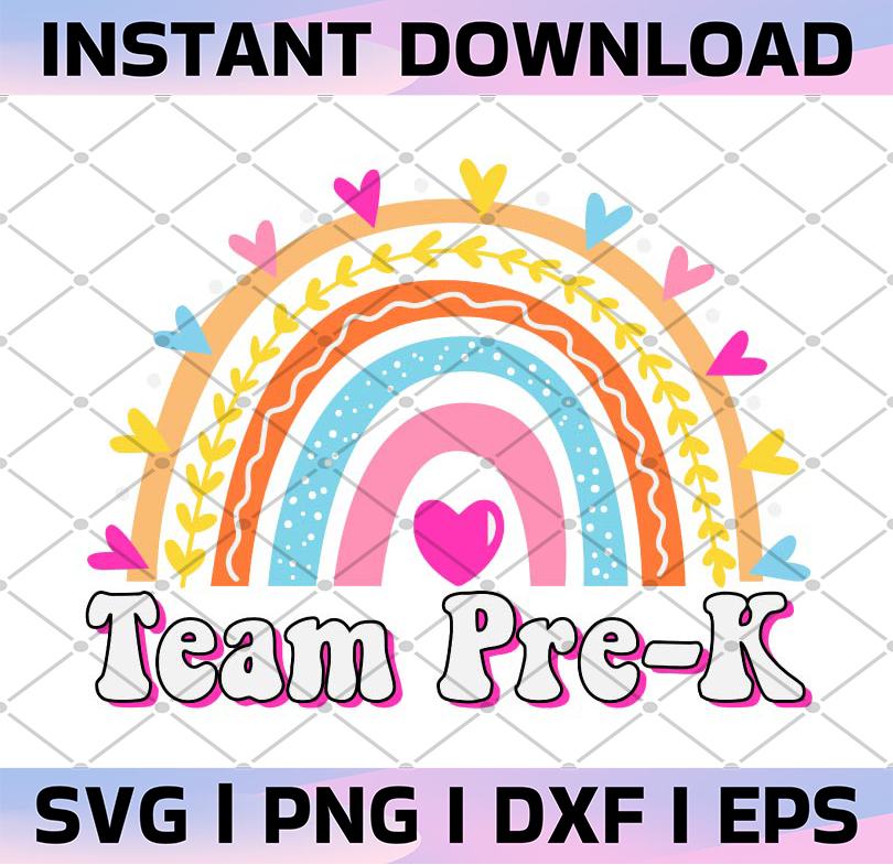 Team Pre-K Svg, Pre-K Rainbow Svg, Back to school Svg, Presc | Inspire ...