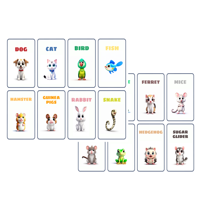 Printable Pet Collection Flashcards n Coloring Pages for Fre | Inspire ...