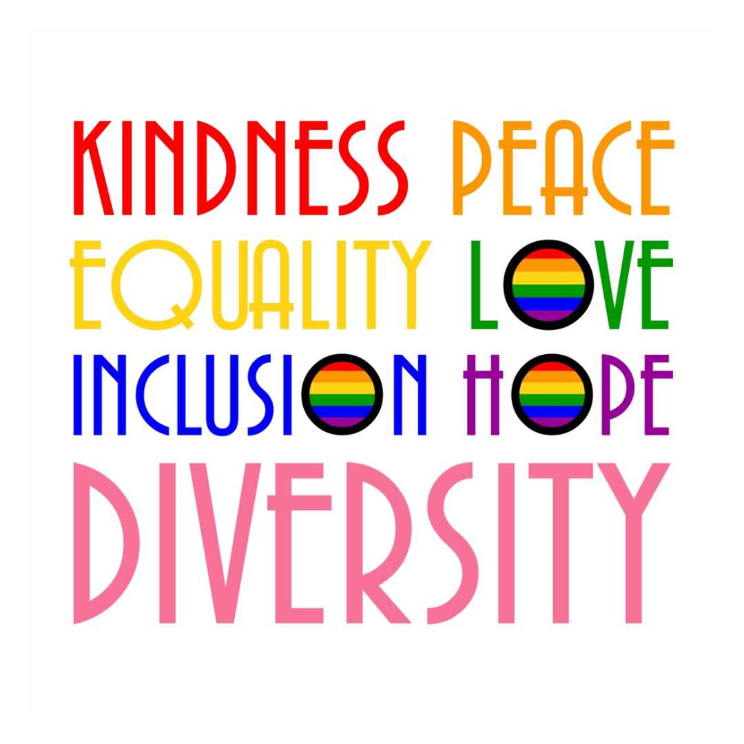 Kindness Peace Equality Love Inclusion Hope Diversity Svg, L | Inspire ...