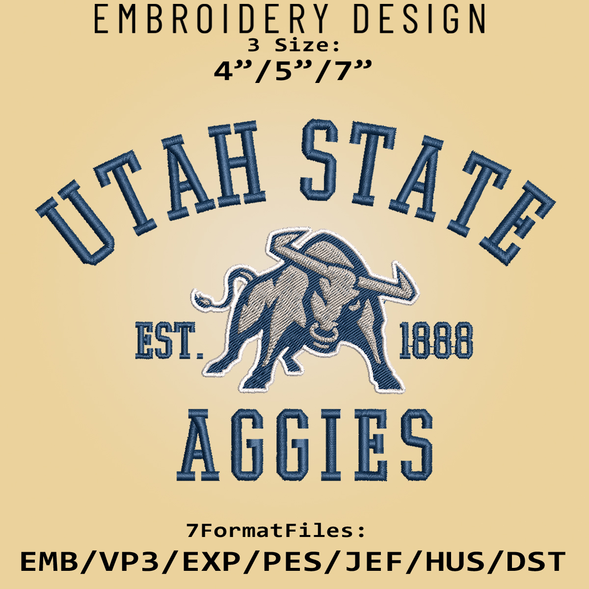 Utah State Aggies embroidery design, NCAA Logo Embroidery Fi | Inspire ...