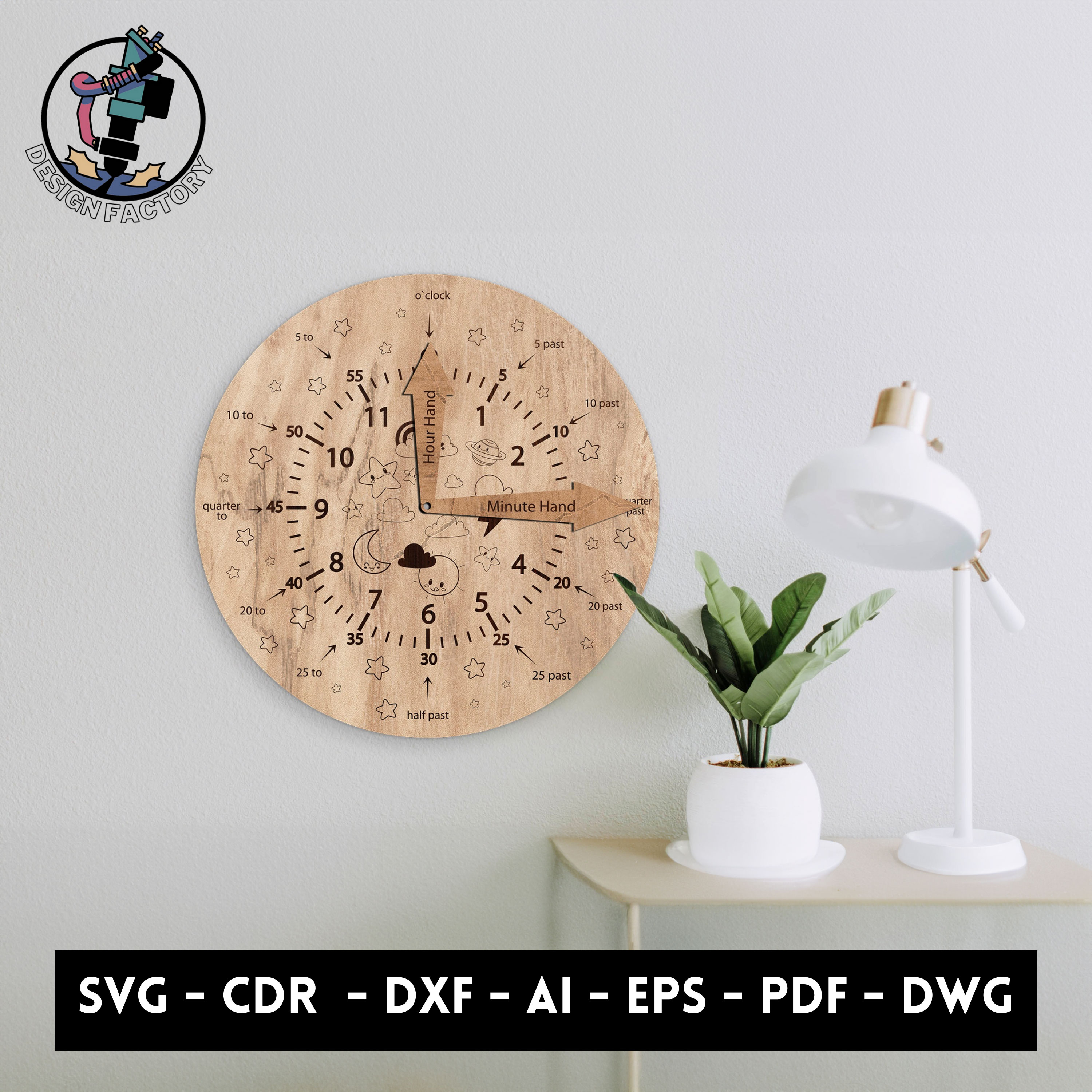 Kids Clock Learning, Children Interactive Clock, Laser Cut D | Inspire ...