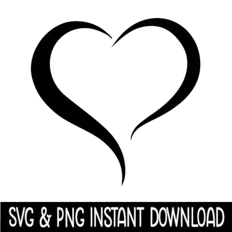 Open Heart 10 Instant Downloads in Black,digital download | Inspire Uplift