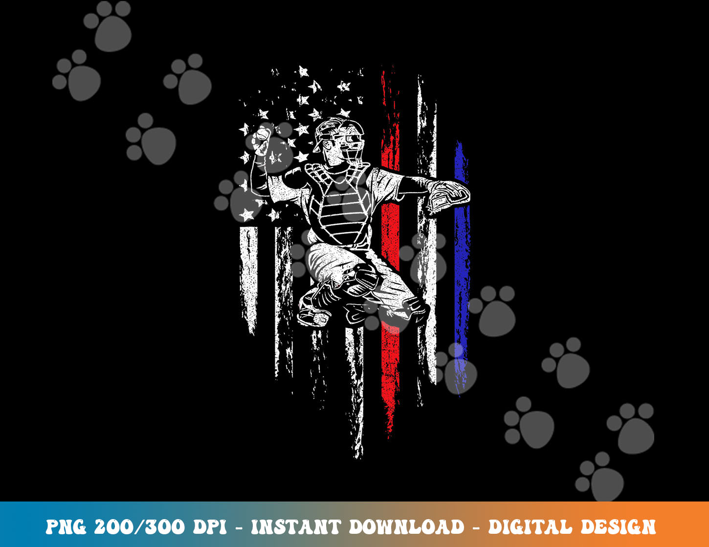 Baseball American Flag Patriotic Catcher 4th Of July Gift pn | Inspire ...