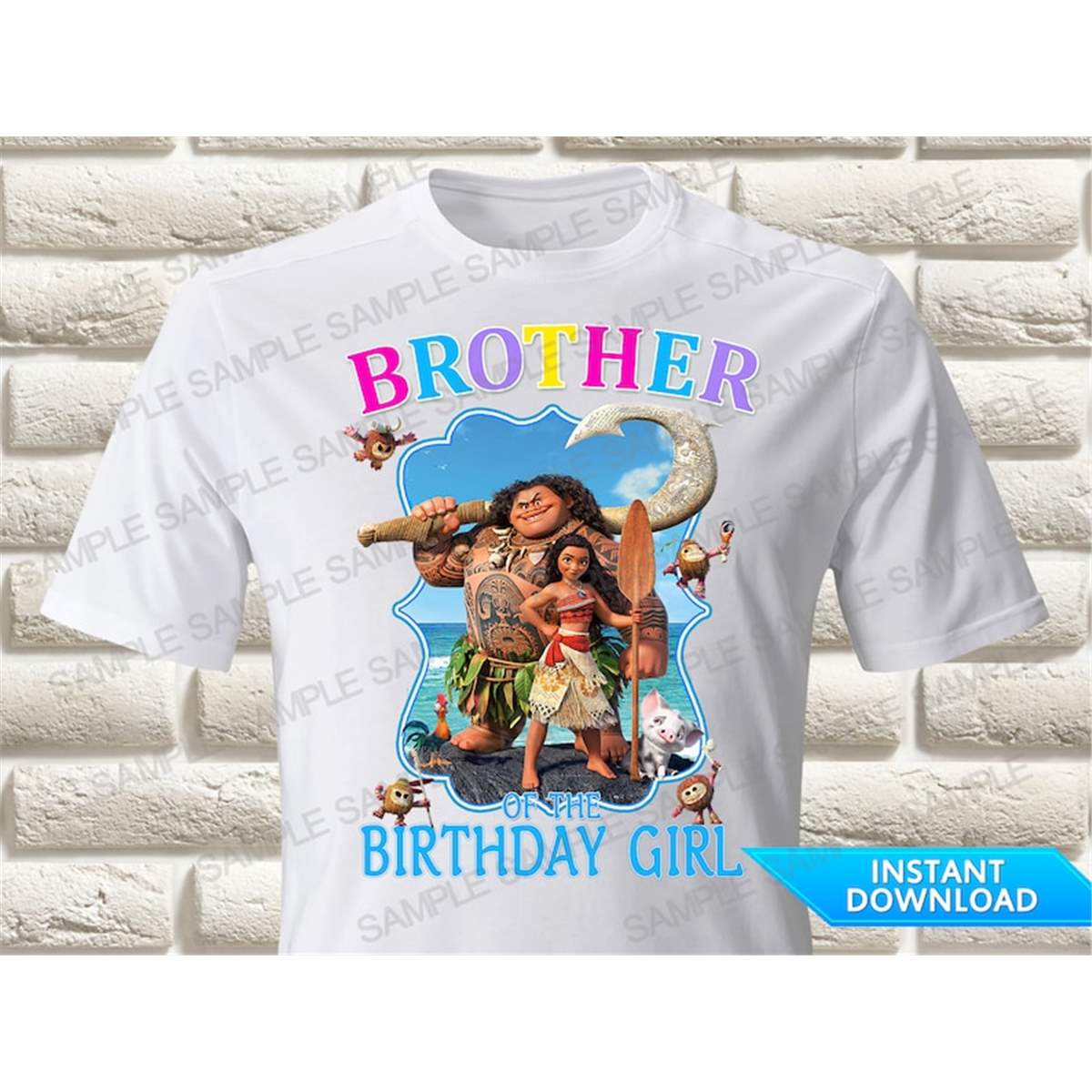 Moana Brother of the Birthday Girl Iron On Transfer, Princes | Inspire ...
