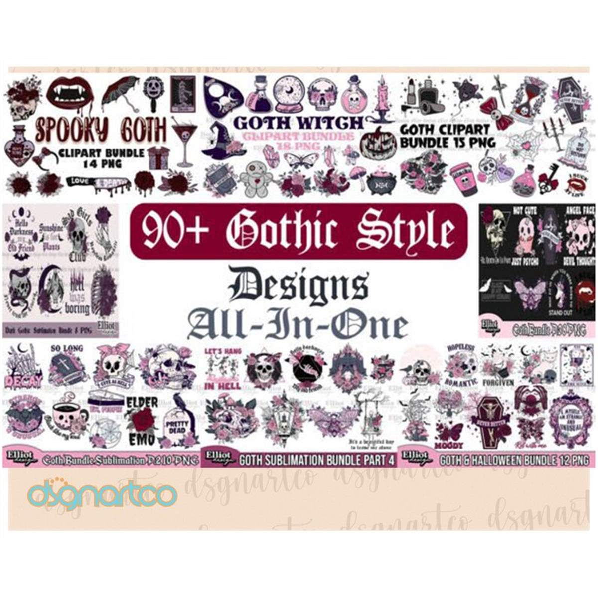 90 Gothic Style Designs Bundle, digital download, svg bundle - Inspire Uplift